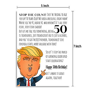 GIFTSFARM Funny 50th Birthday Card, 50 Birthday Card for Women Men, Birthday Card Decoration Gifts for Him or Her Turning 50 Years Old (5 x 7 Inch Birthday Card with Kraft Envelope)