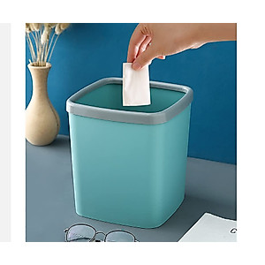 Multifunctional Mini Office Trash Can (Blue)