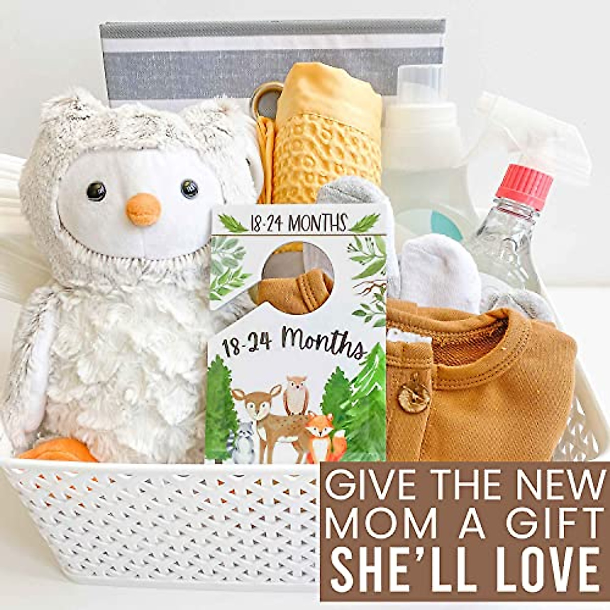 6 Woodland Hanger Dividers Baby Closet Size Dividers - Baby Essentials For Newborn Essentials, Baby Closet Dividers, Baby Closet Organizer For Nursery Organization, Nursery Closet Dividers Neutral