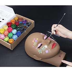 BHD BEAUTY Eyelash Practice Training Head for Makeup Cosmetology Dark Brown Flat Soft PVC Material Head with Mount Hole.