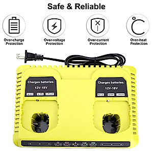 Biswaye P117S Dual Chemistry Fast Charger Compatible with Ryobi 12V-18V ONE+ Battery Lithium NiCad NiMh P102 P190 P189 P108 P105 P103 P107 PBP004 PBP005 PBP003 PBP002