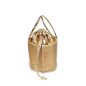 YLLWH Women Evening Bags Rhinestones Bucket Ladies Clutch Purse Ladies Handbags