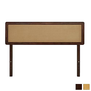 Bme Nipe Queen Headboard ONLY, Boho Bohemian Coastal Style with Solid Wood, Easy Assembly, Walnut