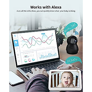 WiFi Camera for Home Surveillance, Baby Monitor with Motion Tracking, Pet Camera with Phone App 2 Way Audo/Night Vision