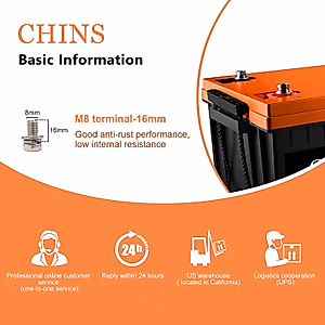 CHINS 48V 100AH Lithium Battery for Golf Cart with 48V 18A Charger, Monitor, Built-in Bluetooth 200A BMS, 48V Golf Cart Battery with 10.24kW Output, 1000A Peak Current