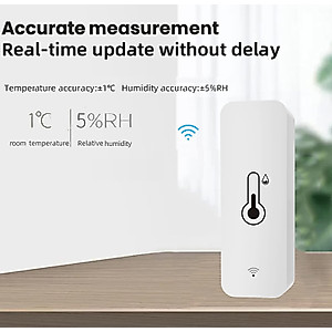 WiFi Temperature Humidity Sensor: Indoor Thermometer Hygrometer with App Alert, Free Data Storage Export, Smart Temperature Humidity Monitor for Home Pet Greenhouse, Compatible with Alexa (1-Pack)