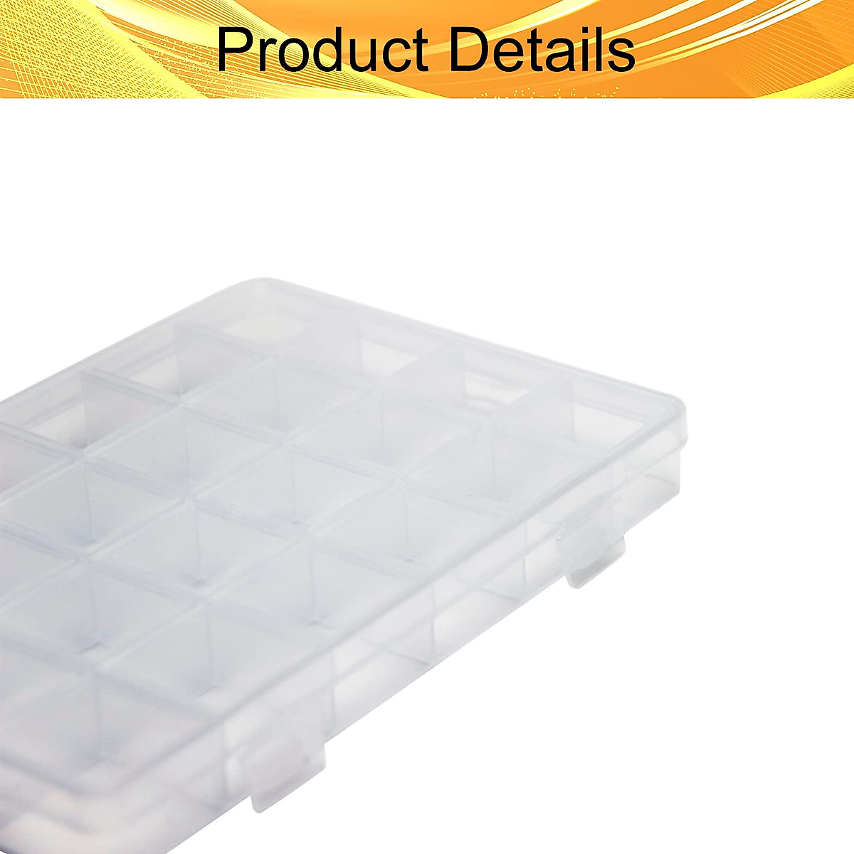Juvielich Clear Plastic Organizer Box,24 Fixed Grids Storage Container Jewelry Box for Beads Art DIY Crafts Jewelry Fishing Tackles 7.56"x5.31"x0.87"(LxWxH) 1PCS