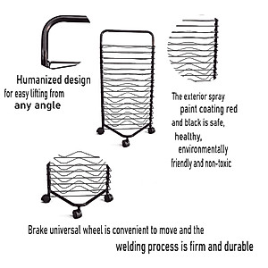 LAJUU Drying Racks, Mobile Classrooms Drying Rack with Wire Shelves for Works of Art Studios and Home Use,for Artist Canvas Panels, Paper, Prints