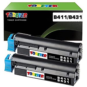 ToBeter B411/B431 44574701 Compatible Toner Cartridge Replacement for OKI Okidata b411 b411d b411f b411dn b431d b431dn mb491 mb461 mb471 mb471w Printer(2 Pack, Black)