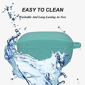 LiZHi for JBL Vibe 100 TWS Case Cover, Soft Silicone Skin Cover Shock-Absorbing Protective Case with Keychain for JBL Vibe 100 TWS - True Wireless in-Ear Headphones - Blue