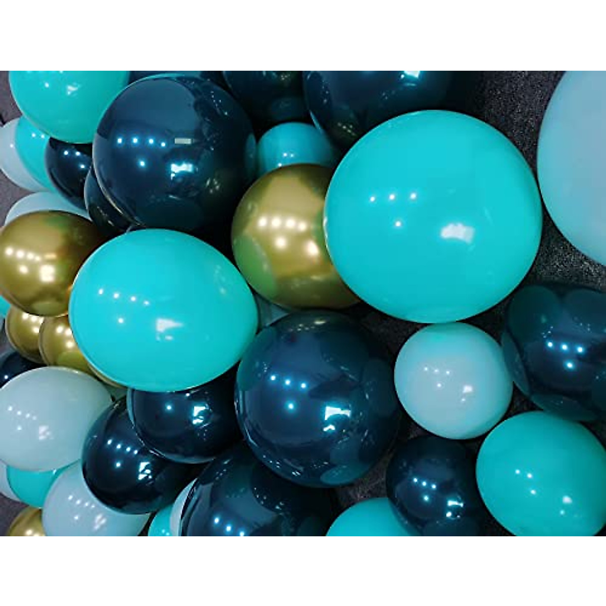 Beaumode DIY Dark Teal and Tiffany Balloon Garland for Birthday Communion Baby Shower Bridal Shower Balloon Arch Graduation Party Backdrop Decoration (Tiffany and Teal)