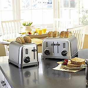 Cuisinart CPT-180P1 Metal Classic 4-Slice toaster, Brushed Stainless & C77SS-15PK 15-Piece Stainless Steel Hollow Handle Block Set