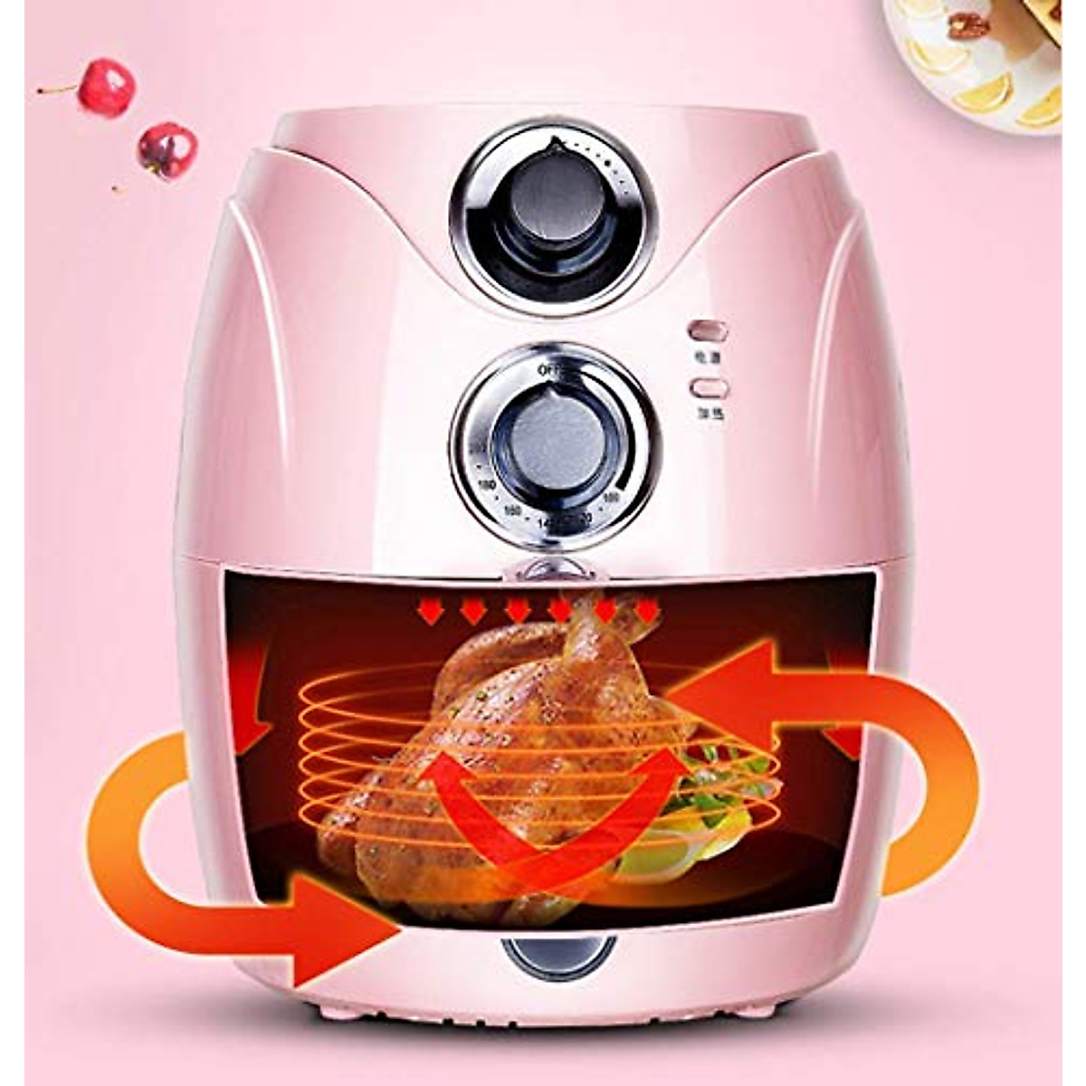 Non Stick Pan Air Fryer Fries Machine Household Small Capacity Fully Automatic Intelligent No Fuel Electric Fryer Oven 2.5L 3.5L Pink 2.5L Every Family