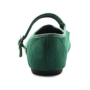 Ollio Women's Shoes Faux Suede Casual Mary Jane Light Ballet Flats F56SU (6.5 B(M) US, Green)