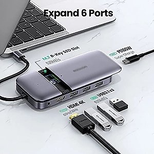 Feilx Ultra-Slim Data USB Hub for MacBook, Mac Pro, Mac Mini, iMac, Surface Pro, XPS, PC, Flash Drive, Mobile HDD