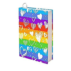 Flashideas Rainbow Love Book Sleeve Protector for Paperbacks Anti-scratch Aa Big Book for Adults Cover Machine Washable Book Pouch Suitable for Books Textbooks up to 9 x 11