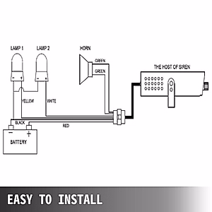 200W Siren Bundle 8 Tones Emergency Warning Siren with PA Speaker MIC System Vehicle Siren Box Fit for Police, Ambulance, Fire Fighting and Engineer Vehicles