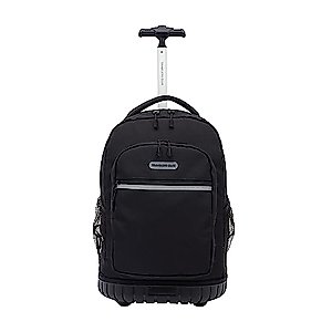 Travelers Club Rolling Backpack, Black, 18-Inch