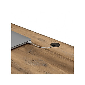 Bush Furniture Cottage Grove L Shaped Desk with 2 Drawer Lateral File Cabinet, 60W, Reclaimed Pine