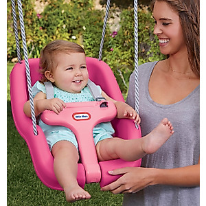 Little Tikes Snug 'n Secure Pink Swing with Adjustable Straps, 2-in-1 for Baby and Toddlers Ages 9 Months - 4 Years