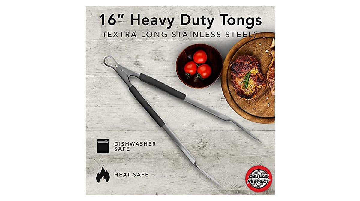 Extra Long Heavy Duty Grill Tongs - Perfect for BBQ