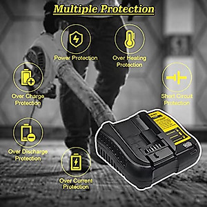 Replacement for Dewalt DCB107 10.8V-20V Max Lithium Charger Compatible with Dewalt DCB120 DCB127 DCB207 DCB206 DCB204 DCB200-2 DCB200 DCB180