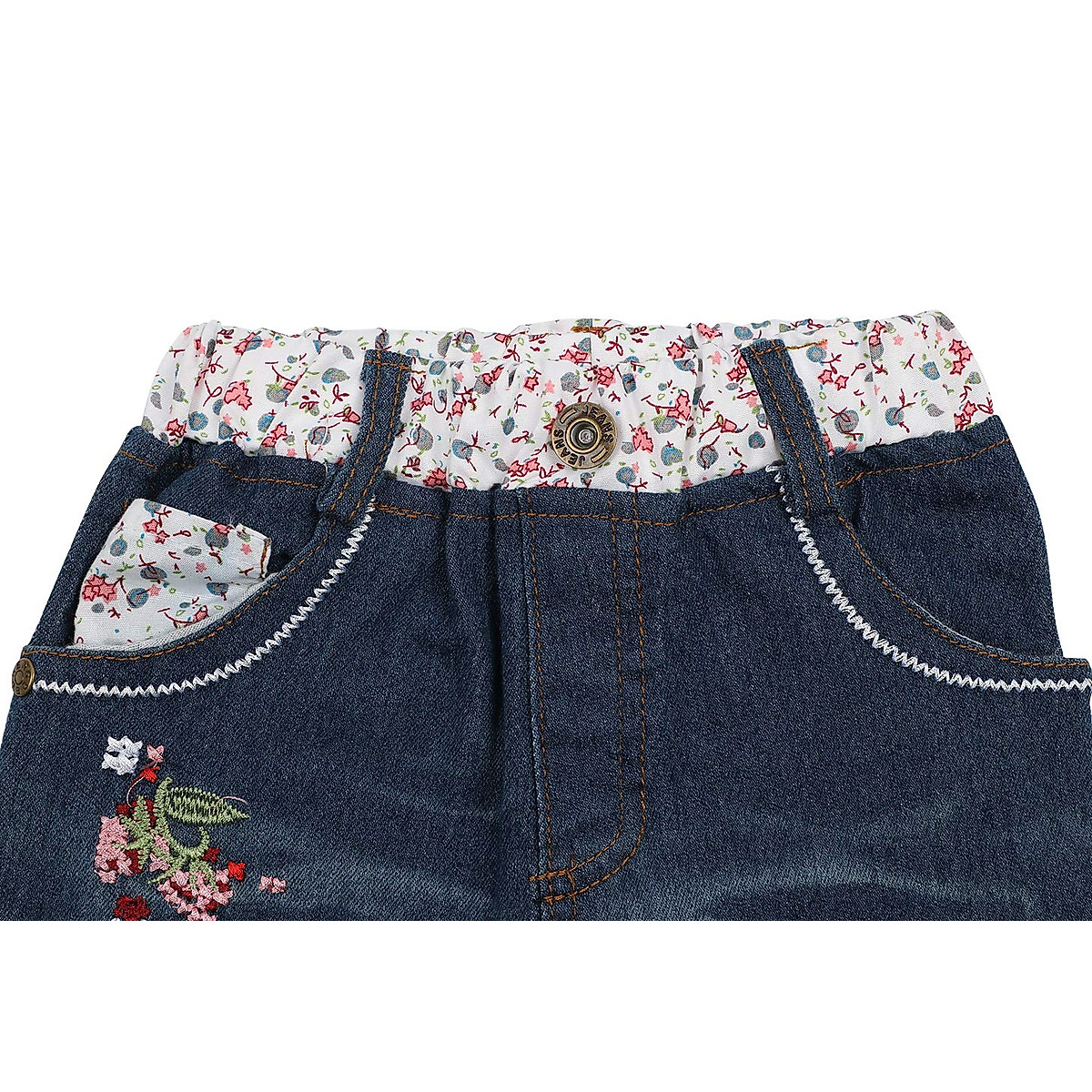 LUKYCILD Toddler Girl Clothes Baby Girl Long Sleeve Top + Jeans Pants with Pockets 2 Piece Outfit Cartoon Clothing Set