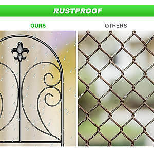 Skcoipsra Decorative Garden Fence 10 Pack, 24in(H) x 10ft(L) Animal Barrier Fence, Rustproof Metal Fencing for Yard, Dog Rabbits Wire Section Garden Edging Border for Yard Patio Garden, Arched