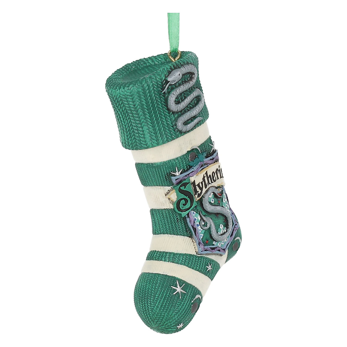 Nemesis Now Officially Licensed Harry Potter Slytherin Stocking Hanging Ornament, Green
