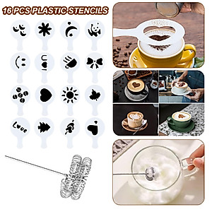 Electric Milk Frother Handheld with 3 Whisks - USB Rechargeable frother 3-Speed Adjustable Foam Maker Drink Mixer for coffee Latte Cappuccino Cake Egg Hot Chocolate