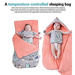 AIMIUKIDS Baby Sleeping Bag Infant Stroller Receiving Dream Blanket with Anti-Shock Soft Minky Dot for 0-12 Month Baby Winter,Forest,Grey