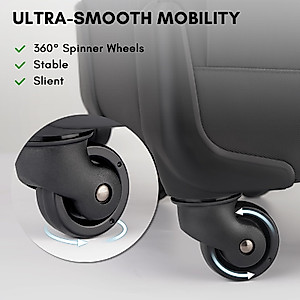 Ytonet Underseat Carry on Luggage with Wheels,16 Inch Water Resistant Under Seat Carry on Bag with Spinner Wheels, Rolling Underseat Bag with USB Port for Men Women Travel Business Work Overnight