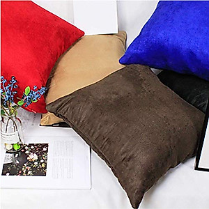 PreciousHome Set of 2 Cream Throw Pillows - Faux Suede Decorative Throw Pillow Covers, Beige Throw Pillow, Beige Pillow Covers, Throw Pillows for Couch, Decorative Pillows 18x18 Inches