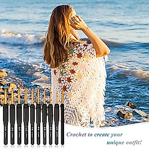 Coopay Black Gold Crochet Hooks Needles for Arthritic Hands, 2.0-6.0mm Crochet Hook Set Ergonomic Soft Grips Knitting Hook for Crochet Yarn Craft, Aluminum Knitting Crochet Supplies Kit for Knitter