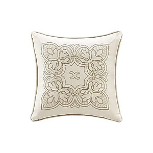 Madison Park Tuscany Daybed Cover Set-Trendy Damask Quilting with Scalloped Edges All Season Luxury Bedding with Bedskirt, Matching Shams, Decorative Pillow, Cream, 39"x75", 6 Piece