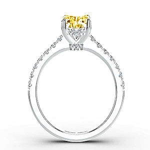 MAKA PAKA JEWELRY Customized Moissanite Rings for Women I 1 2 3 4 5 6 7 8 9 10 Carat Solitaire Engagement Ring I Lab Created Halo Diamond Wedding Rings in Pear Princess Emerald Oval Cluster Round cut