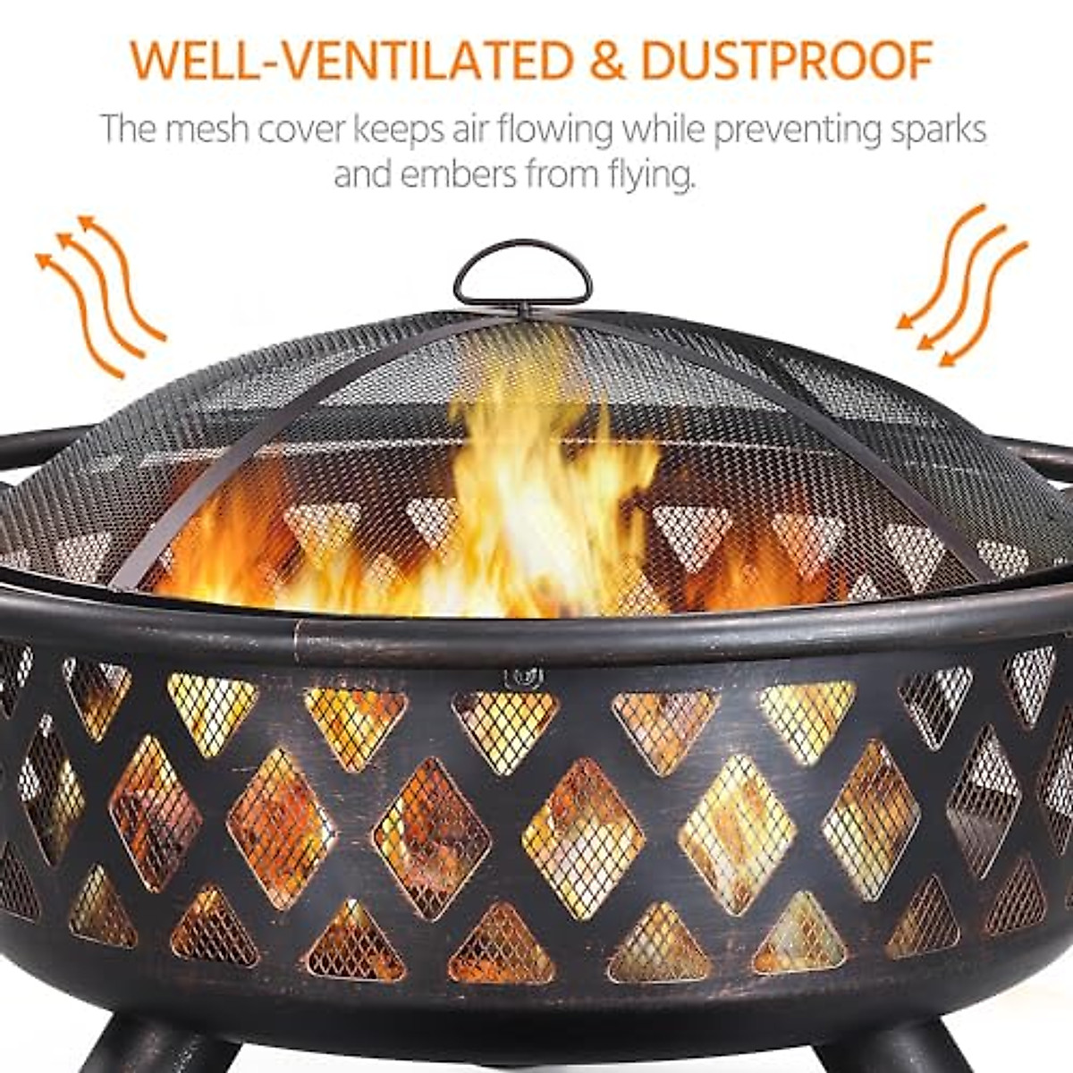 Yaheetech 36in Outdoor Fireplace Wood Burning Firepalce for Bonfire Patio Backyard