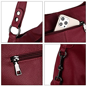 YALUXE Shoulder Bag Genuine Leather Tote Handbag Crossbody Bags for Women