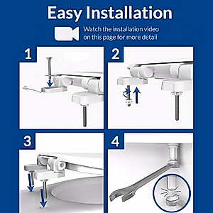 MAYFAIR 1880SLOW 000 Caswell Toilet Seat will Slowly Close and Never Loosen, ELONGATED, Long Lasting Plastic, White