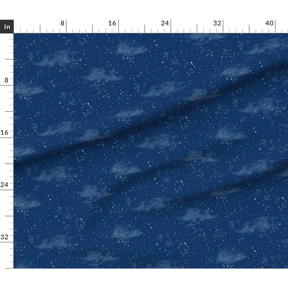 Spoonflower Fabric - Blue Stars Nature Clouds Night Sky Constellations Summer Navy Fabric Printed on Petal Signature Cotton Fabric by The Yard - Sewing Quilting Apparel Crafts Decor