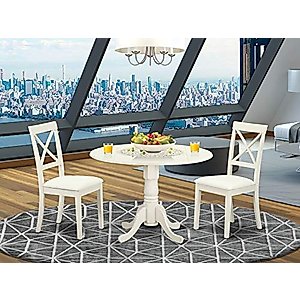 East West Furniture DLBO3-LWH-LC Dining Table Set