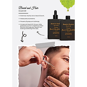 Beards & Bourbon's Luxurious Beard and Hair Growth Oil - Infused with Ginger, Lavender, Peppermint, Tea Tree, and Rosemary Oils for Stimulating Growth in a 1.6 oz Powerhouse!