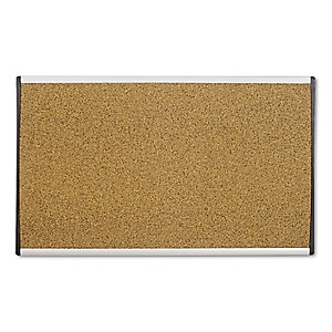 Quartet Bulletin Board, 30" x 18", Corkboard, Cubicle, Arc, Aluminum Frame (ARCB3018),Tan