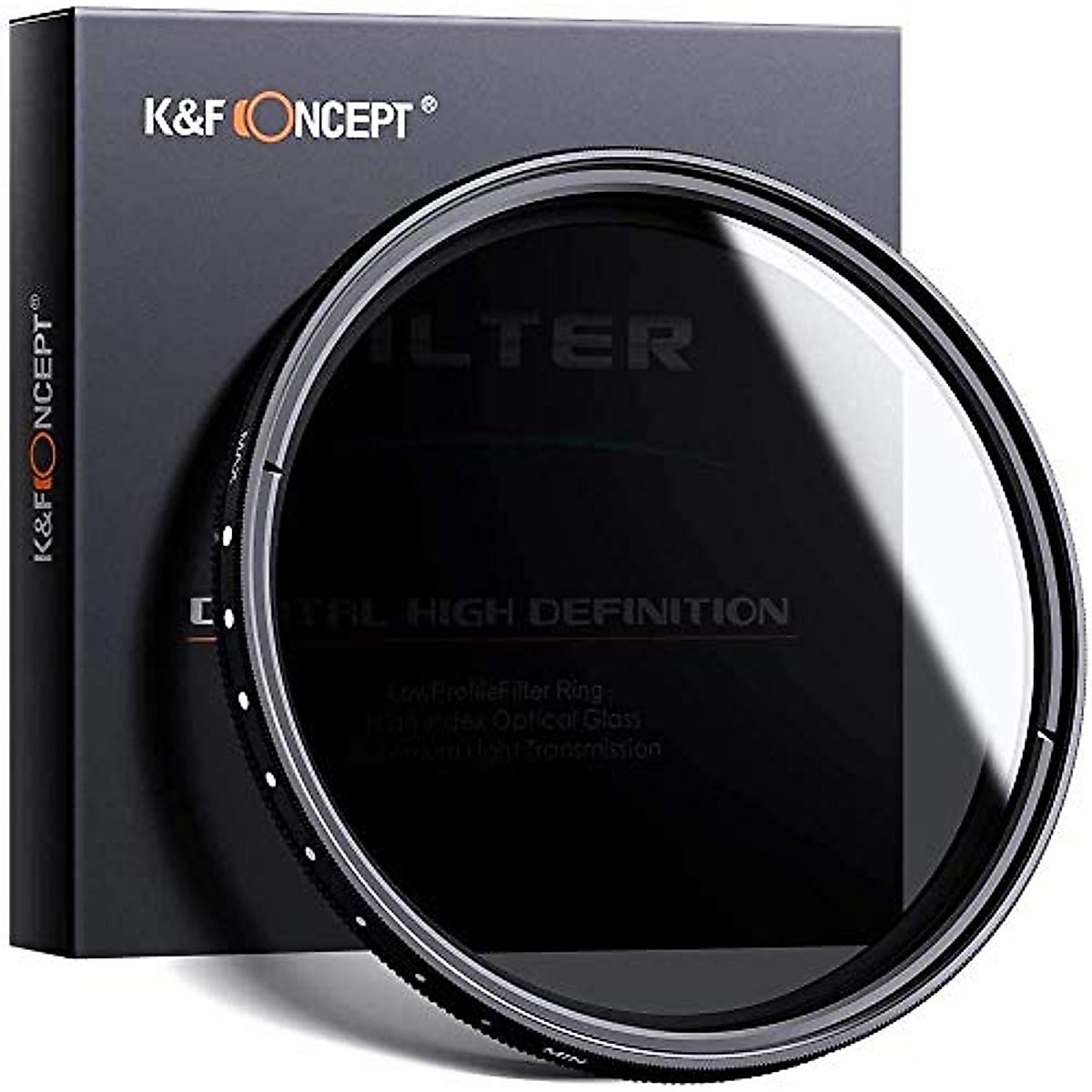 K&F Concept 40.5mm Neutral Density Filter, 40.5mm Slim Variable Fader ND Filter Adjustable ND2 to ND400 Filter + Cleaning Cloth