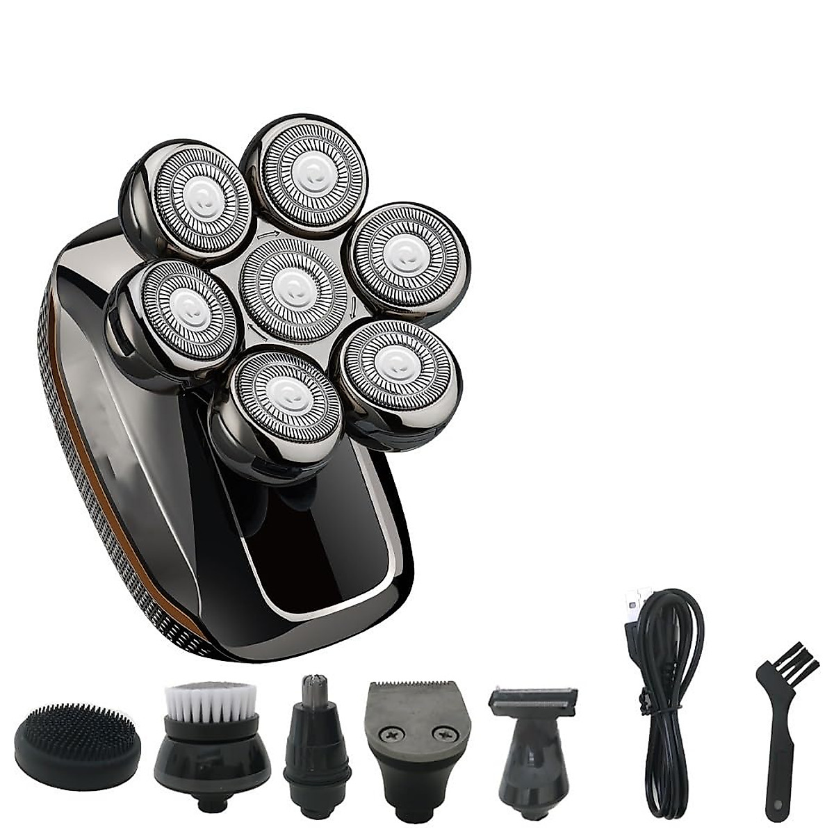 Head Shavers for Bald Men, 6 in 1 Pro Wet Dry Electric Shaver for Men Beard Hair Trimmer Face Electric Razor Rechargeable Bald Head Shaving Machine LCD Display