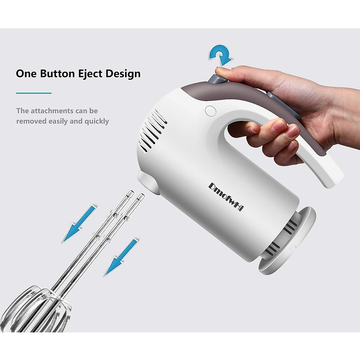 DmofwHi Hand Mixer Electric,5-Speed Mixer Electric Handheld with 6 Stainless Steel Accessories and Storage Case, Electric Mixer for Cake, Cream, Brownies(White)