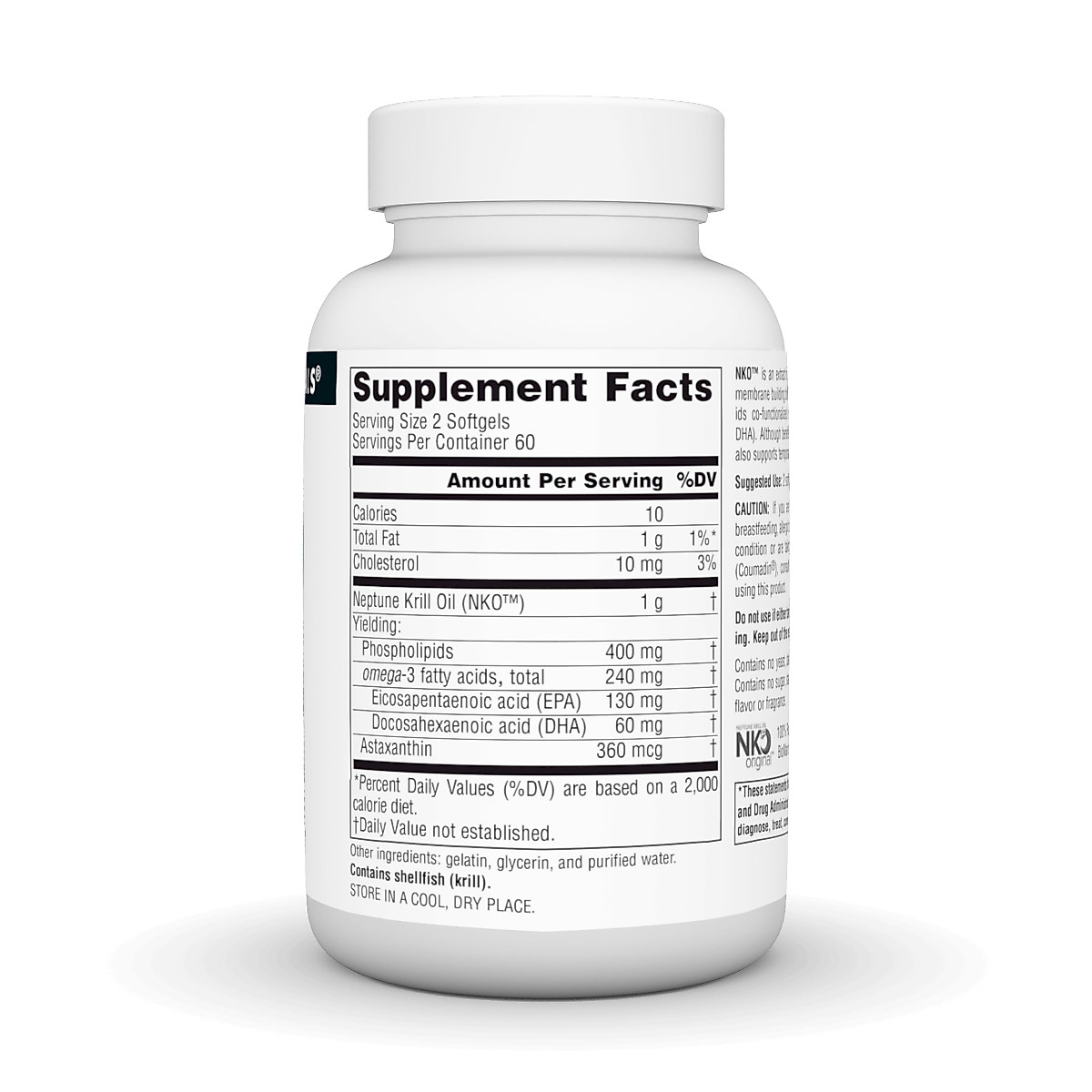 Source Naturals NKO Neptune Krill Oi, Supports Heart Health and Cell Membrane Integrity*, 500mg - 120 Softgels