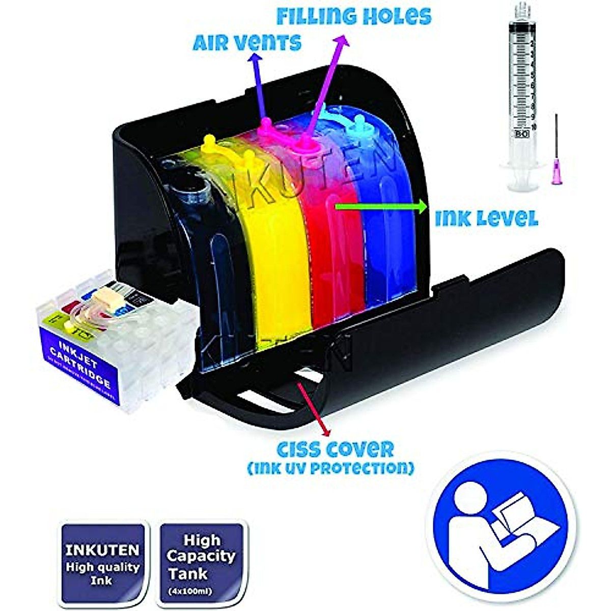 15"x15" 5in1 Professional Sublimation Heat Transfer Machine WF-2860 Printer CISS KIT