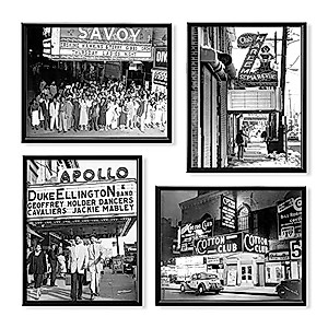 African American Wall Art Decor - Vintage Black History Culture Photo - Historic Jazz Music Poster, Cotton Club Savoy Club Harlem Apollo Theater, Gift for Jazz Music Lover, Retro Iconic Print Picture