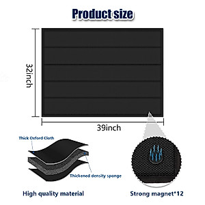 Magnetic Fireplace Blanket for Heat Loss, Indoor Fireplace Covers Keep Drafts Out Stops Heat Loss Fireplace Draft Stopper with Built-in 12 Strong Magnet for Iron Fireplace Frame, Energy Saver 39"x32"